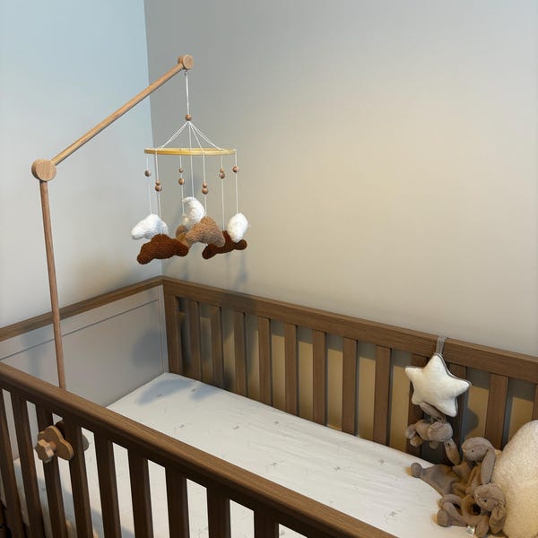 Baby Crib Mobile Hanger, Baby Crib Mobile Arm Made of Natural Wood ...