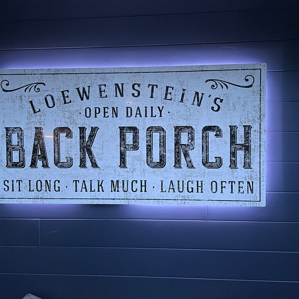 Personalized Back Porch Sign Backyard Bar and Grill Pool & Patio Deck ...