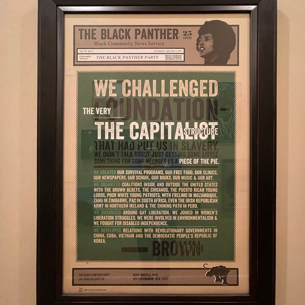 Black Panther Party Newspaper Poster Feat. Elaine Brown, Black History ...