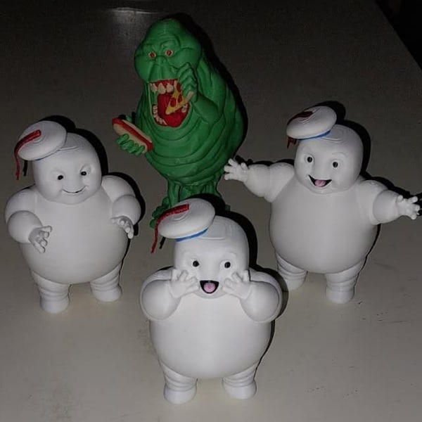 3 Adorable Ghostbusters Mini Stay Puft Marshmallow Man Figurines (3 ...