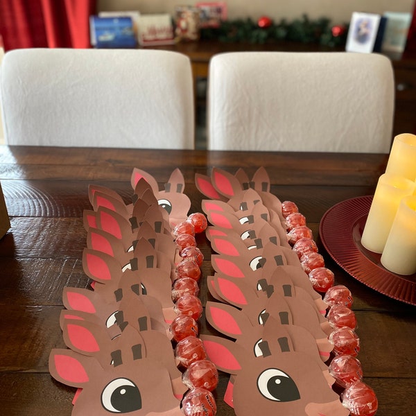 Rudolph Lollipop Christmas Printable - Christmas Gift Tag, Treat Tag ...