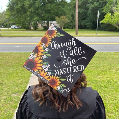 She Mastered It Grad Cap Topper Graduation Gift Tassel Custom Grad ...