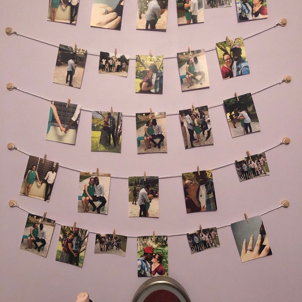 Photo Display Instant Wall Hanging String With Clips - 3M Self Adhesive ...