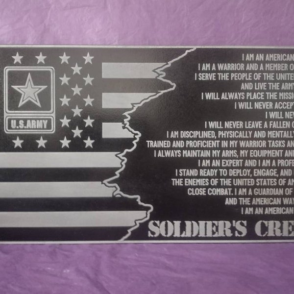 Army Soldier's Creed With Flag Svg Png Dxf Laser Cricut File - Etsy