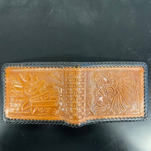 Handmade Mexican Hand Tooled Laced Leather Men's Wallets - Etsy