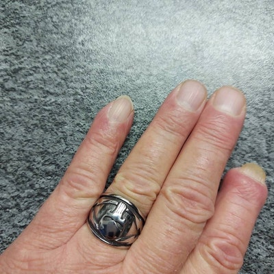 Stainless Steel Pentagram Ring Baphomet Pentacle Solomon Seal ...
