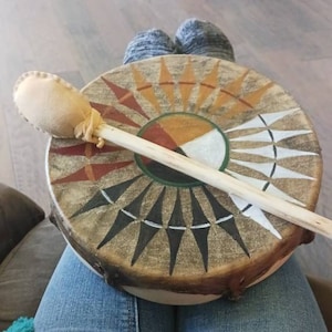 Sacred Turtle / 14 Native American Drum Painted by Lakota Artist Sonja ...