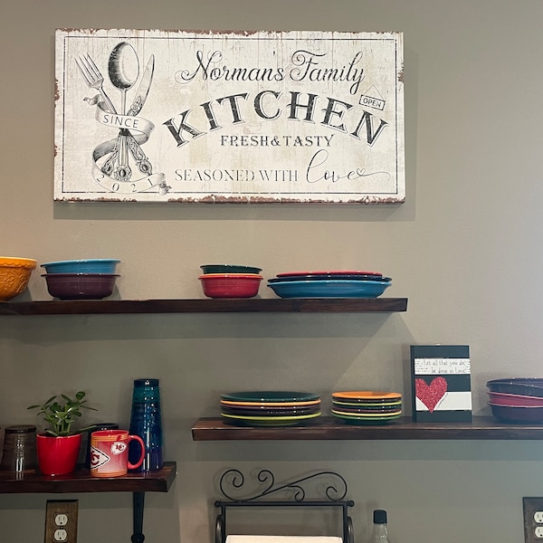 Personalized Kitchen Sign, Family Kitchen Sign, Rustic Kitchen Decor ...