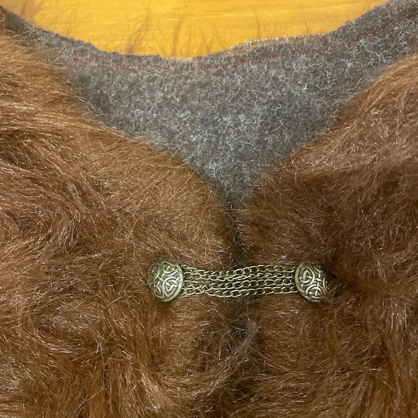 Celtic Cloak Clasp, Gold Coloured, 20mm Metal Shank, Button and 150mm ...