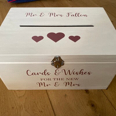 Lockable Natural Wooden Box wedding Guests Wish Post Box With Slot ...