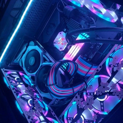 Sakura Cherry Blossom Branch Collection Dual Color Gaming Computer ...