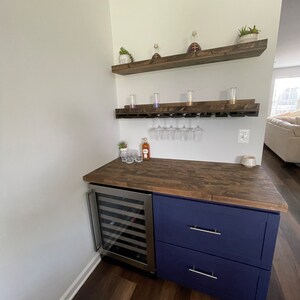 Wood Wine Rack the Ryan Wall Mounted Shelf & Hanging - Etsy