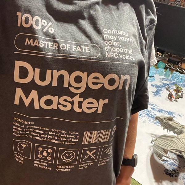 Dungeon Master 'ingredients' Dnd Shirt | Dungeons and Dragons, Dnd ...