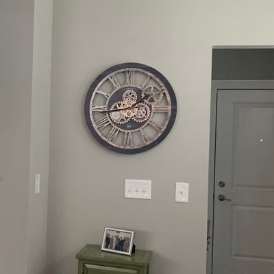 Wall Clock 17 Inches With Real Moving Gear Convertible Into - Etsy