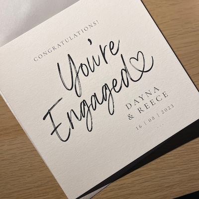 PERSONALISED Engagement Card Engagement Card, Personalised Engagement ...