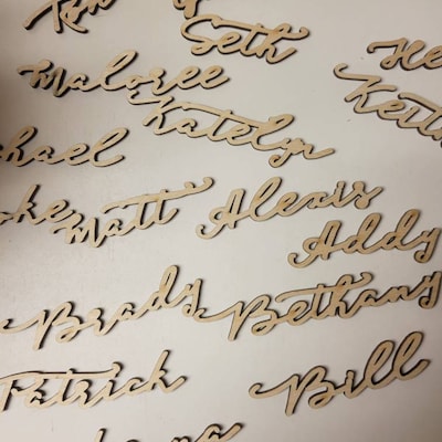 Place Setting Plate Words Family Dinner Wedding Gold Laser Cut Names ...