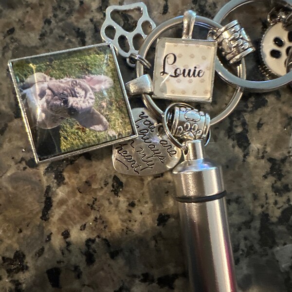 Pet Memorial Keychain Pet Cremation Keychain With Custom Photo and ...