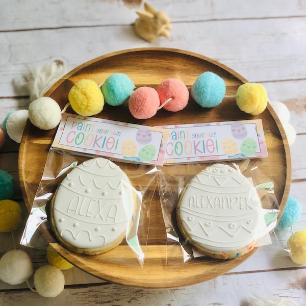 5" Paint Your Own Cookie Bag Topper, Easter Eggs Cookie Bag TOPPER, PYO ...