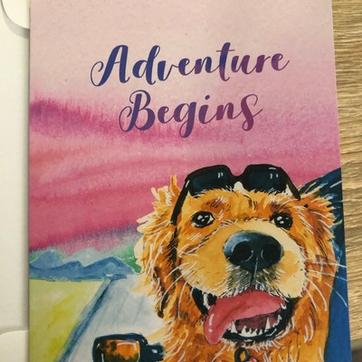 Golden Retriever Retirement Cards for Men Road Trip Adventure Begins ...