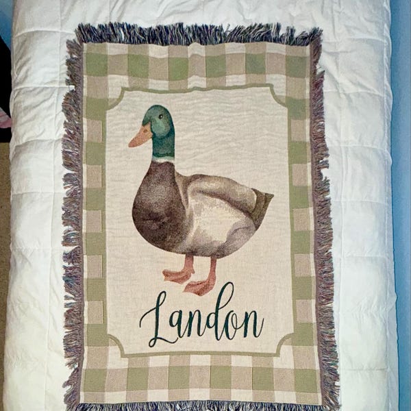 Personalized Mallard Duck Baby Blanket Mallard Duck Nursery Decor Baby ...