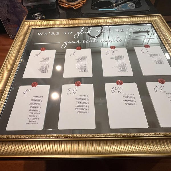 Wedding Seating Chart Header | We're so Glad You're Here | Your Seat ...