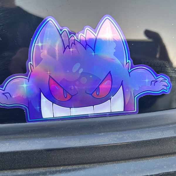 Shiny Gengar Peeker Holo Vinyl Sticker for Hydroflask Laptop Car ...
