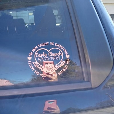 Mom Mother Memorial Vinyl Decal, Custom Tribute Remembrance Sticker ...