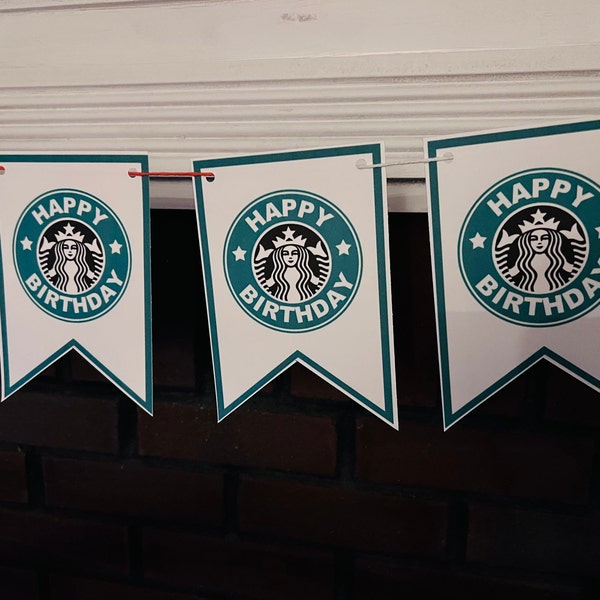 Starbucks Banner, Starbucks Birthday Banner, Starbucks Party Theme ...