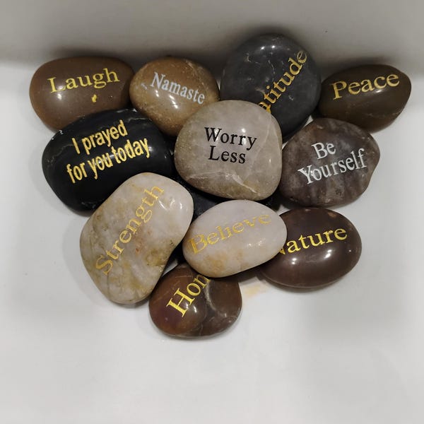 Engraved River Rock Word Stones - Single Words, Sold Individually - Etsy
