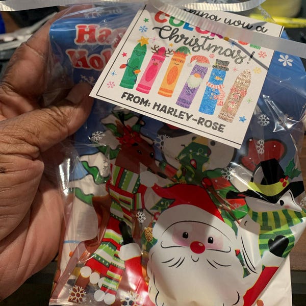 Colorful Christmas Gift Tags, Crayons, Art Supplies, Coloring Books ...