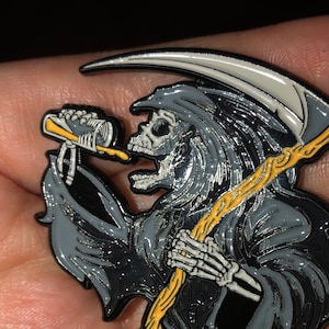 Drinkin' Reaper Enamel Pin - Etsy