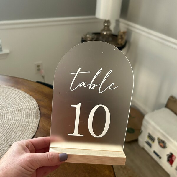 Table Numbers, Wedding Table Numbers, Frosted Acrylic Table Numbers ...
