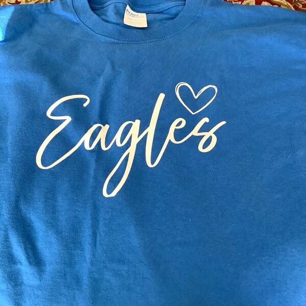 Eagles Script Heart Svg, Eagles School Spirit, Eagles Mascot, Eagles ...