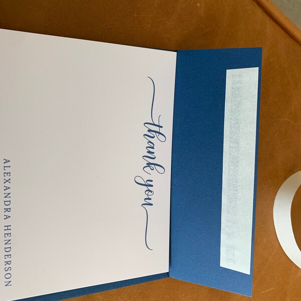 Thank You Personalized Stationery Gift Set, Stationary Flat Cards With ...