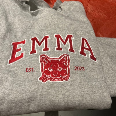 Varsity Custom Embroidered Dog Sweatshirt Custom Dog Sweater Embroider ...