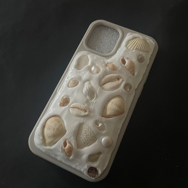 Shades of Brown: Handmade Shell Cell Phone Case/ Seashell Cell Phone ...