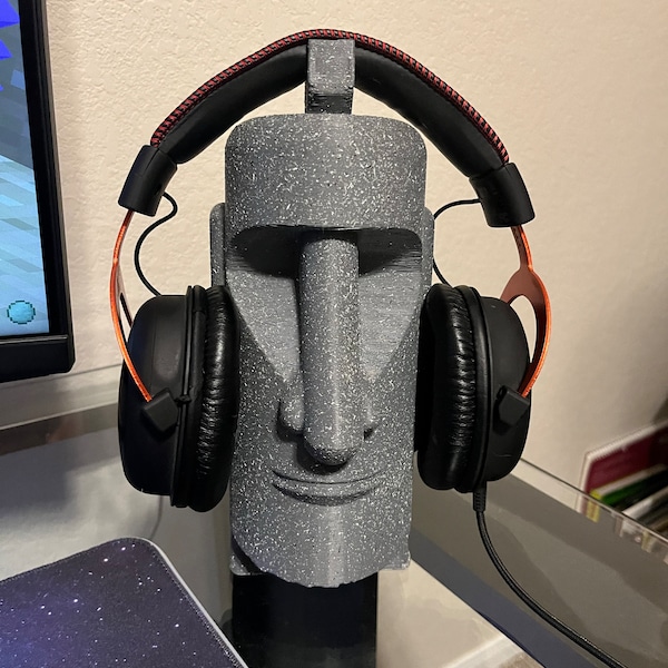Moai Statue Headphone Rack! Easter Island Sculpture Headset Hanger ...