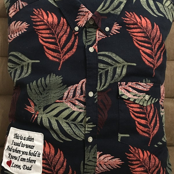 This is a Shirt I Used to Wear Patch, ONE Memory Pillow IRON-ON Patch ...