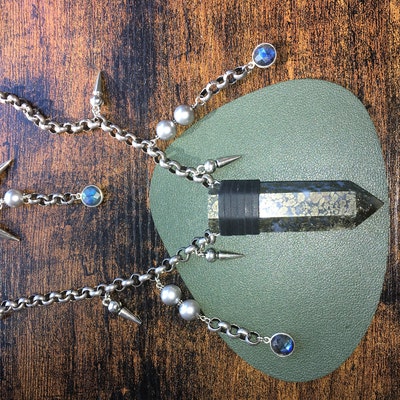 Obsidian Triple Layered Coin Necklace - Etsy