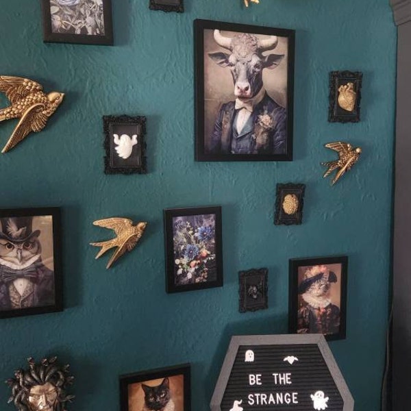 8 Victorian SKULLS Ornamental PLAQUE Realistic Decorative 3D Skeleton ...