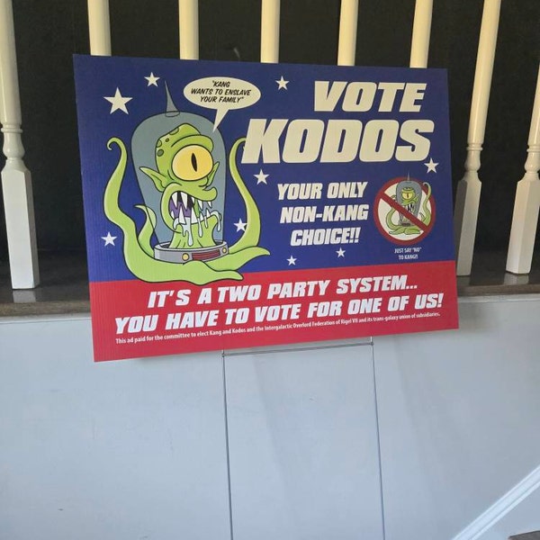 Vote Kang or Kodos Election Yard Sign - Etsy