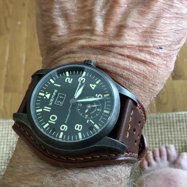 Racing Style Leather Bund Strap 20mm 22mm Bund Rally Holes Watch Band ...