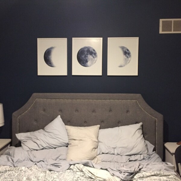 Set of 3 Blue Moon Phases Print Instant Art INSTANT DOWNLOAD Printable ...