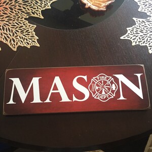 Firefighter Name Sign, Family Name, Firefighter Decor, Fireman Decor ...