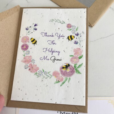 Eco Friendly Plantable Note Cards Rainbow Card Flower Cards - Etsy