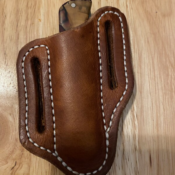 Beautiful Hand Tooled Leaf Pattern Knife Sheathholster Solid Leather 2288