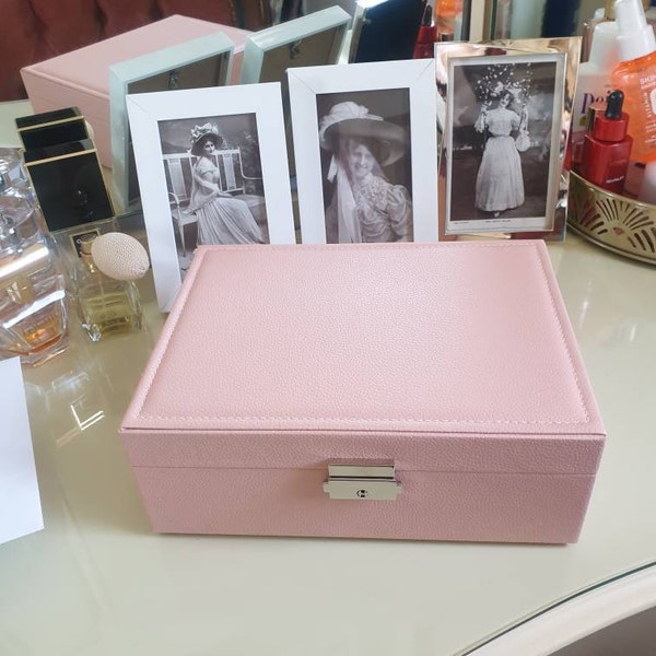Vegan Personalised Leather Jewellery Box / Personalised Black Vegan ...
