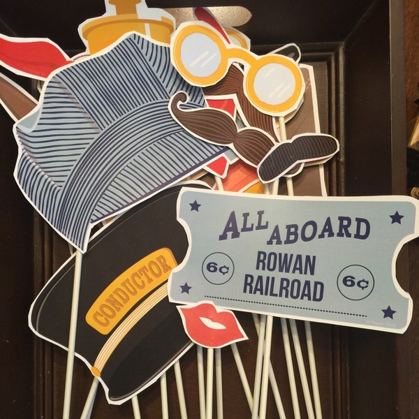 Train Birthday Photo Booth Props, Railroad Party (PDF Pattern) - Etsy