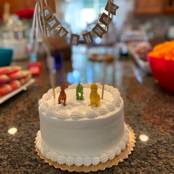 Kraft and White Cake Topper - Personalized Neutral Cake Topper ...