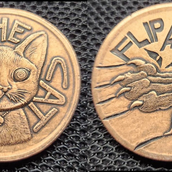 Pet the Cat / Flip Again Copper Decision Maker Coin - Etsy